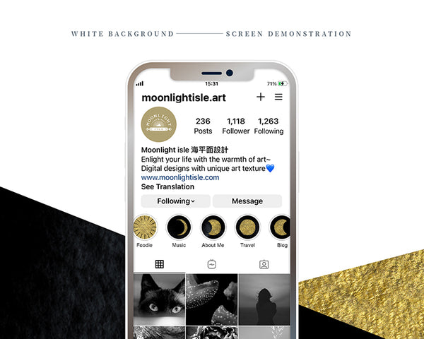 Lunar Magic - Black Gold | Instagram Story Highlight Icon – Moonlight Isle
